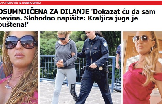 Ana Perović za Jutarnji: Nisam dilerica, dokazat ću svoju nevinost ...
