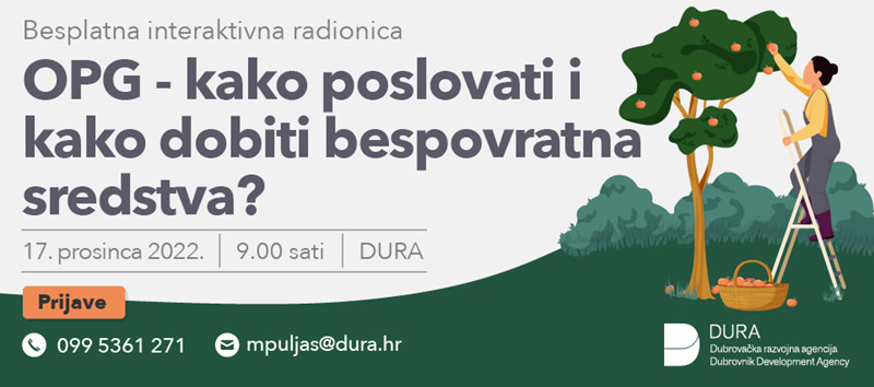 Prijavi se na radionicu 'OPG - kako poslovati i kako dobiti bespovratna ...