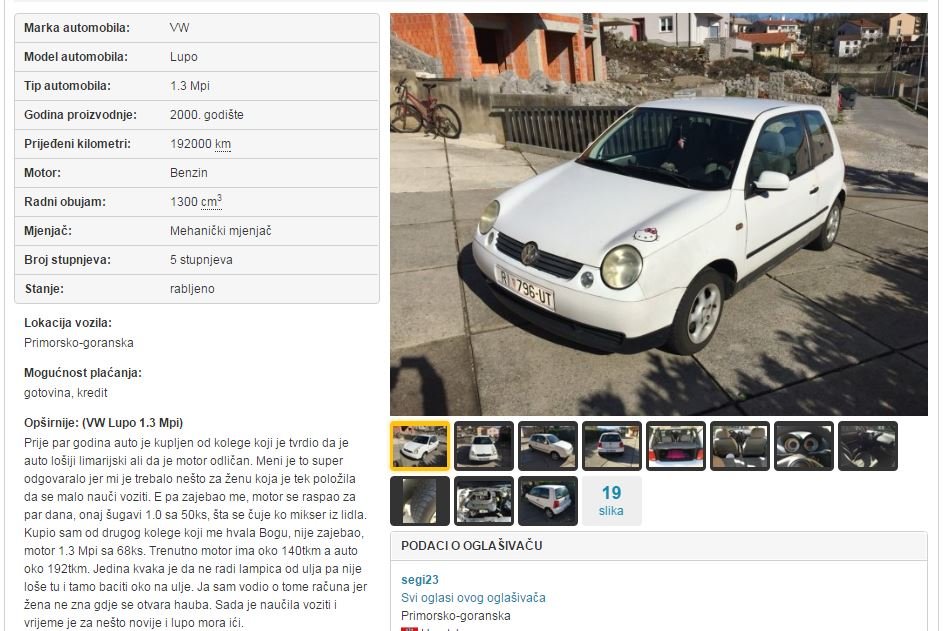 NEVJEROJATAN OGLAS ZA AUTO 'Limarijski je u banani, jadan i nikakav ...