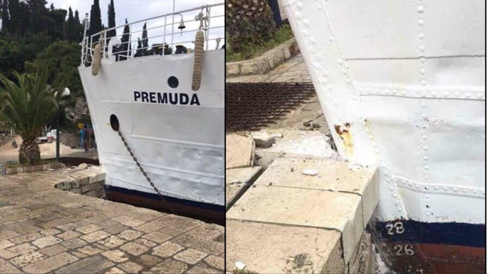 Jadrolinijina Premuda udarila i polomila rivu na Kalamoti (FOTO ...