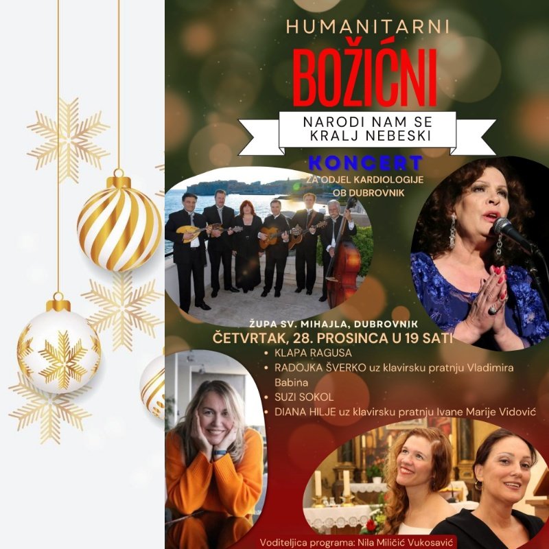 'NARODI NAM SE KRALJ NEBESKI' Humanitarni koncert za kupnju uređaja kardiološkom odjelu ...
